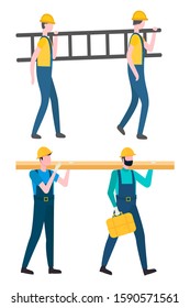 Team Workers Vector Isolated People Working Stock Vector (Royalty Free ...