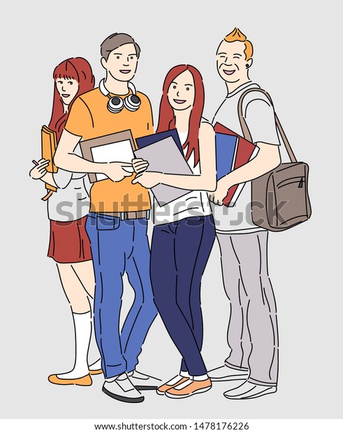 Team Young People Vector Illustration Stock Vector (Royalty Free ...