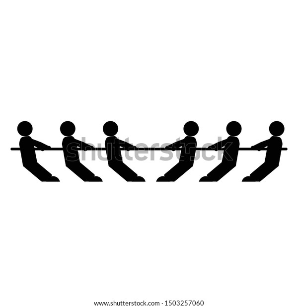 Teams Pulling Rope Competing On White: เวกเตอร์สต็อก (ปลอดค่าลิขสิทธิ์ ...
