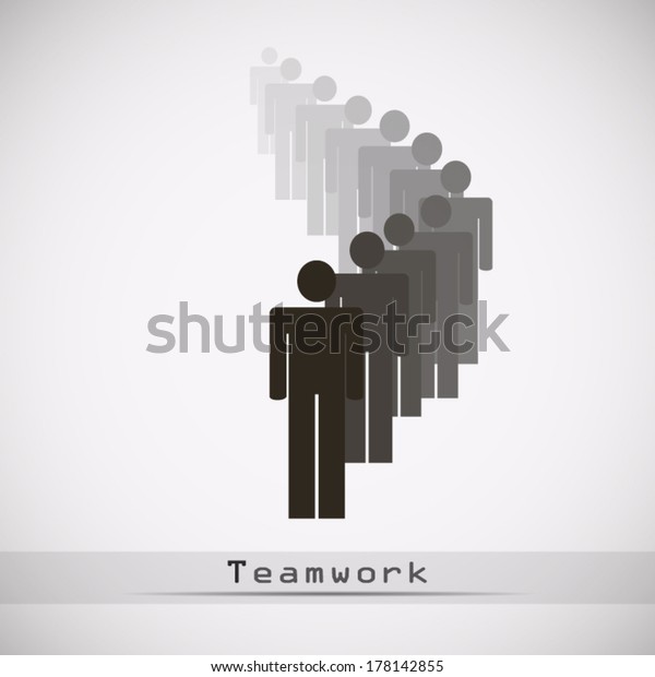 Teamwork Art Silhouette Person Shadow Effect Stock Vector (Royalty Free ...