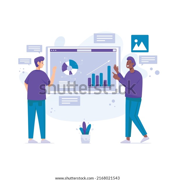Teamwork Business Growth Chart Presentation On Stock Vector (Royalty ...
