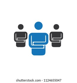 Teamwork Business People Icon Vector Blue Stock Vector (Royalty Free ...