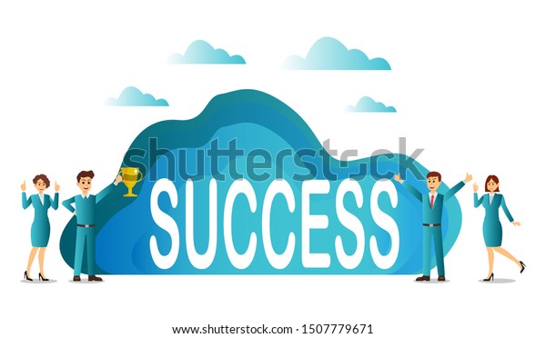 Teamwork Businessman Stand Best Score Winner Stock Vector (Royalty Free ...