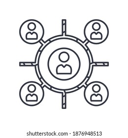 Teamwork Collaboration Icon Linear Isolated Illustration Stock Vector ...