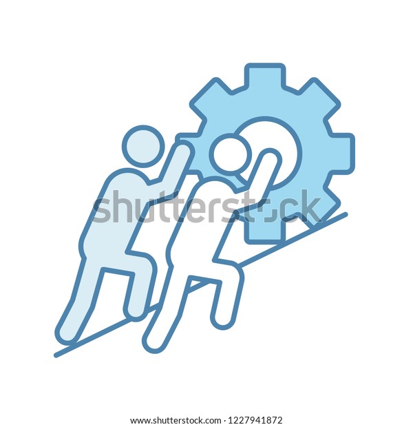 Teamwork Color Icon Team Partnership Two Stock Vector (Royalty Free ...