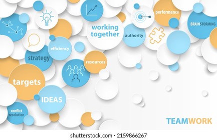 Teamwork Colorful Vector Business Concept Banner Stock Vector (Royalty ...