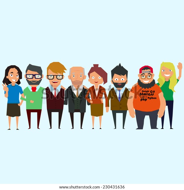 Teamwork Concept Group People Happy Team Stock Vector (Royalty Free ...