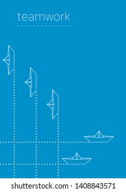 Teamwork Concept Illustration Folded Paper Boat Stock Vector (Royalty ...