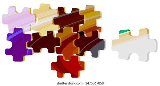 Teamwork Concept Vector Illustration Jigsaw Puzzle Stock Vector ...