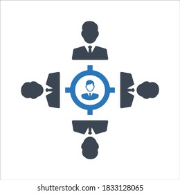 Teamwork Connection Icon Team Communication Teamwork Stock Vector ...