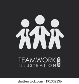 Teamwork Design Over Gray Background Vector Stock Vector (Royalty Free ...