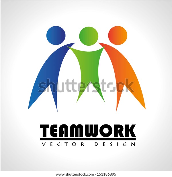 Teamwork Design Over Gray Background Vector Stock Vector (Royalty Free ...