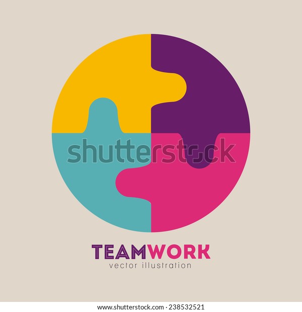 Teamwork Design Over Gray Backgroundvector Illustration Stock Vector ...