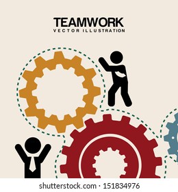 Teamwork Design Over Pink Background Vector Stock Vector (Royalty Free ...