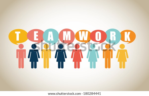 Teamwork Design Over Vintage Background Vector Stock Vector (Royalty ...