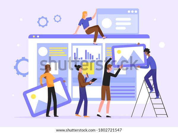 Teamwork Develop Social Media Content Vector Stock Vector (Royalty Free ... Teamwork Develop Social Media Content Vector Stock Vector (Royalty Free ...
