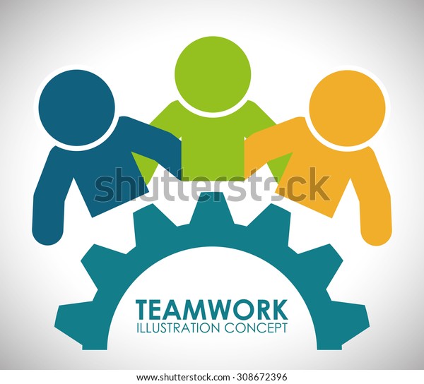 Teamwork Digital Design Vector Illustration 10 Stock Vector (Royalty ...