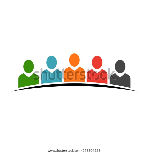 Teamwork Five Business People Concept Group Stock Vector (Royalty Free ...