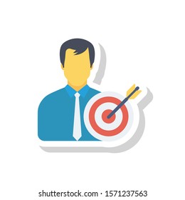 Teamwork Flat Icons Goal Focus Stock Vector (Royalty Free) 1572292048