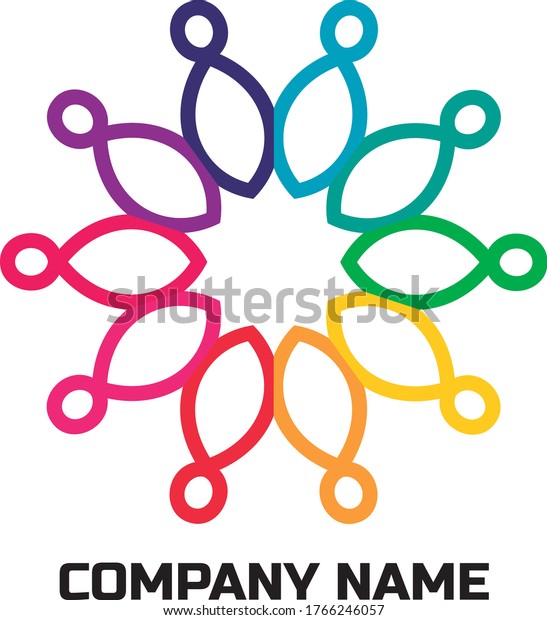 Teamwork Flower People Logo Vector Stock Vector (Royalty Free ...