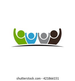 Teamwork Three Friends Logo Image Concept Stock Vector (Royalty Free ...