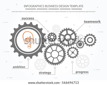 Teamwork Gear Concept Infographic Template Vector Stock Vector (Royalty ...