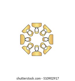 Teamwork Gold Vector Icon Black Contour Stock Vector (Royalty Free ...