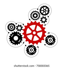 Teamwork Graphic Design Gears Wheels Over: เวกเตอร์สต็อก (ปลอดค่า ...