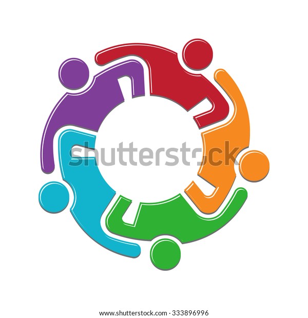 Teamwork Group Persons Reunion Logo Design Stock Vector (Royalty Free ...