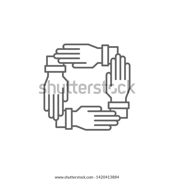 Teamwork Hands Group Icon Element Teamwork Stock Vector (Royalty Free ...