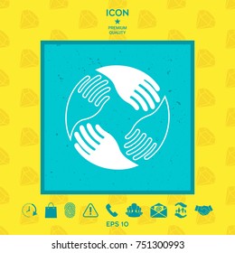 Teamwork Hands Human Connection Logo Stock Vector (Royalty Free ...