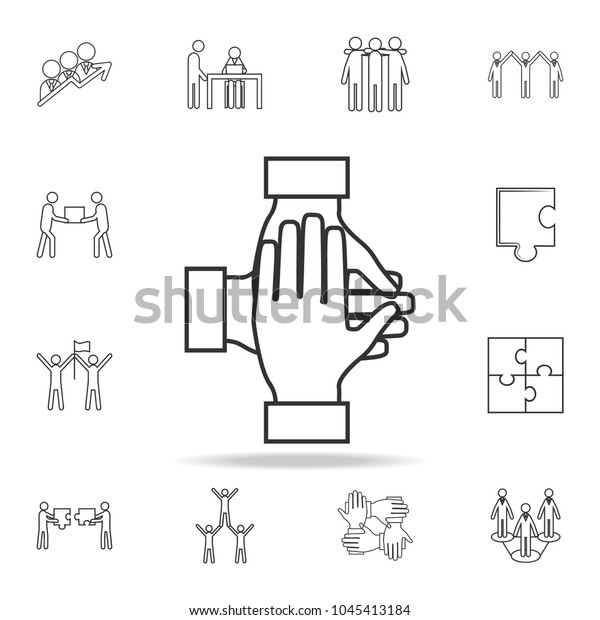 Teamwork Hands Icon Detailed Set Team Stock Vector (Royalty Free ...