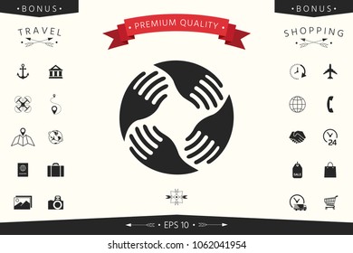 Teamwork Hands Logo Human Connection Stock Vector (Royalty Free ...