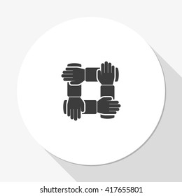 Teamwork Hands People Icon Stock Vector (Royalty Free) 417655801 ...