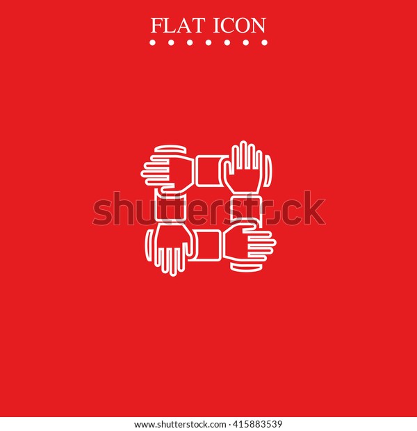 Teamwork Hands People Icon Stock Vector (Royalty Free) 415883539 ...