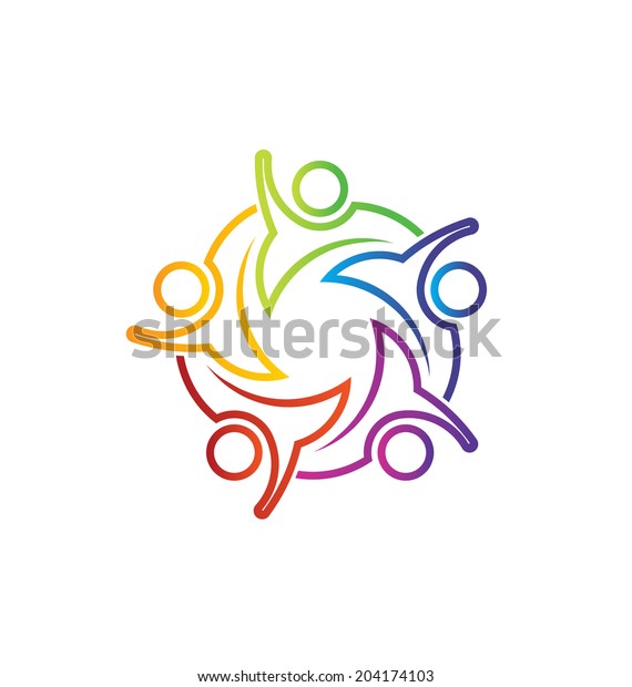 Teamwork Hi 5 Lineal Image Concept Stock Vector (Royalty Free ...