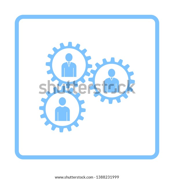 Teamwork Icon Blue Frame Design Vector Stock Vector (Royalty Free ...