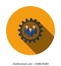 Teamwork Icon Flat Circle Stencil Design Stock Vector (Royalty Free ...