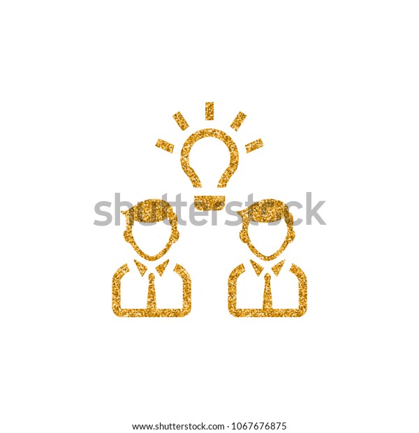 Teamwork Icon Gold Glitter Texture Sparkle Stock Vector (Royalty Free ...