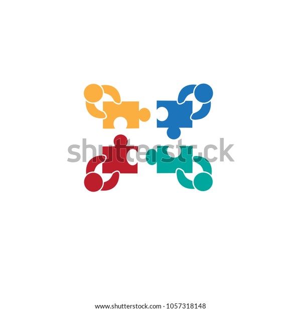 Teamwork Icon Isolated On White Background Stock Vector (Royalty Free ...