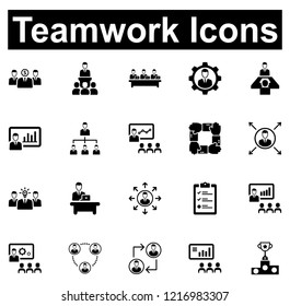 Teamwork Icon Set 2 Black Series Stock Vector (Royalty Free) 1216983307 ...