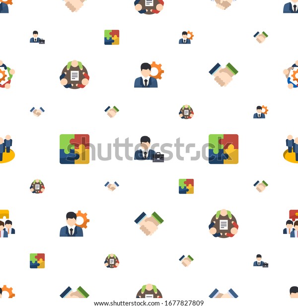 Teamwork Icons Pattern Seamless Included Editable Stock Vector (Royalty ...