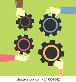 Teamwork Idea Gear Stock Vector (Royalty Free) 149559842 | Shutterstock