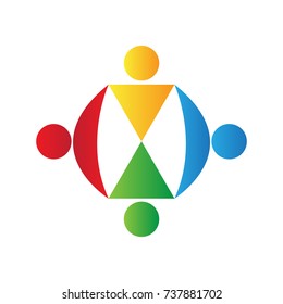 Teamwork Logo Isolated On White Background Stock Vector (Royalty Free ...