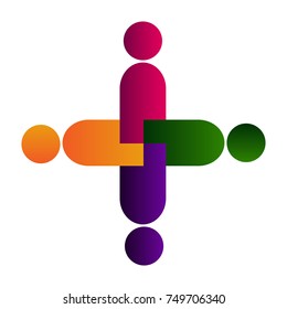 Teamwork Logo Isolated On White Background Stock Vector (Royalty Free ...