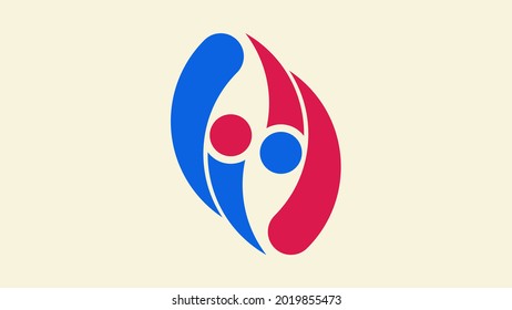 Teamwork Logo Red Blue Color Simple Stock Vector (Royalty Free ...