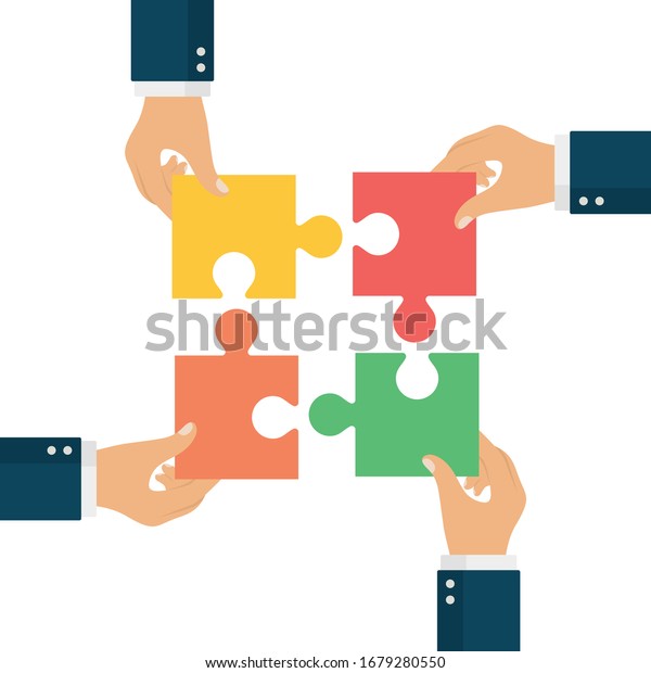 Teamwork Makes Dream Work Concept Businessman Stock Vector (Royalty ...