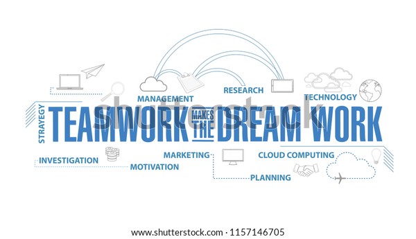 Teamwork Makes Dream Work Diagram Plan Stock Vector (Royalty Free ...