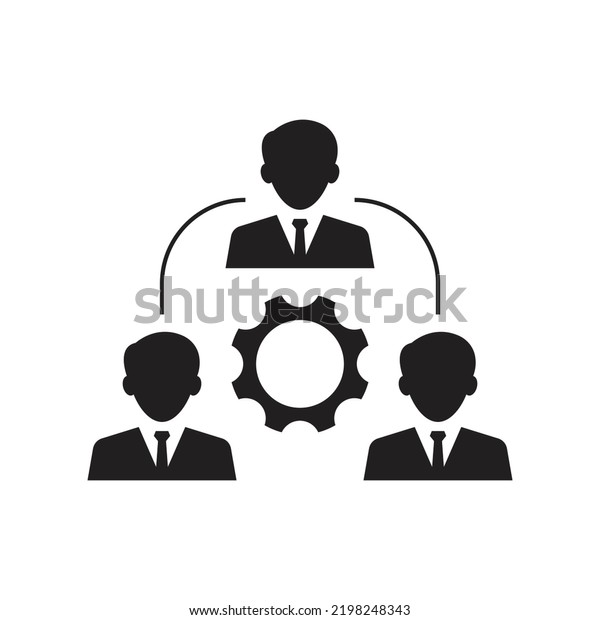 Teamwork Management Icon Management Business Team Stock Vector (Royalty ...