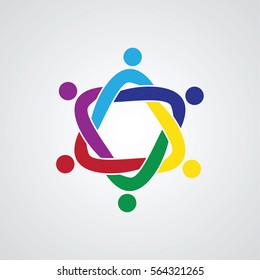 Teamwork Wave 5 Group People Concept Stock Vector (Royalty Free) 189773639